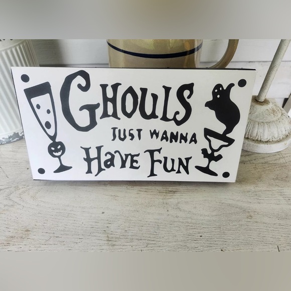 Target | Holiday | Ghouls Just Wanna Have Fun Black And White Sign Fun ...